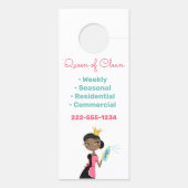 Cleaning Service Ethnic Female Maid Logo Door Hanger | Zazzle