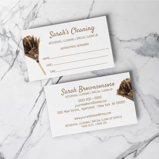 Cleaning service janitorial marketing appointment business card | Zazzle