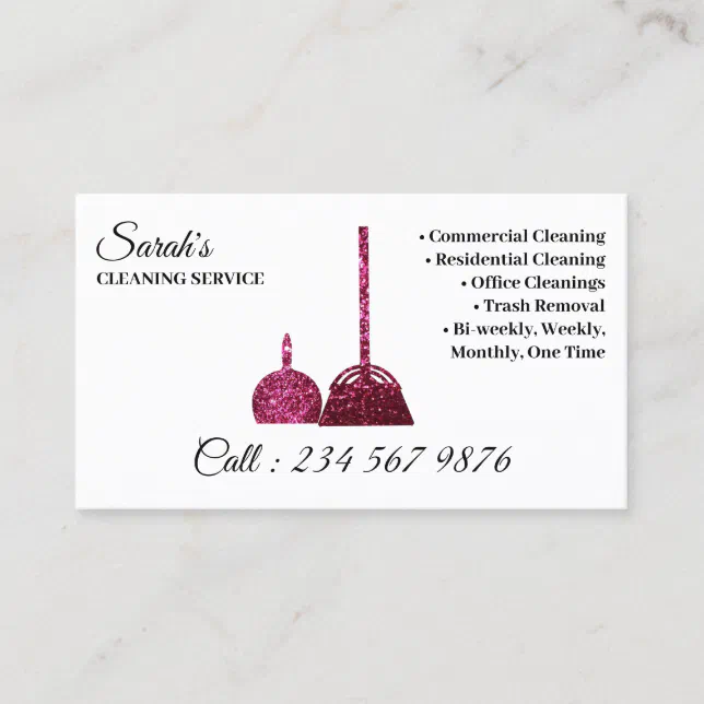 Cleaning Service Janitorial sparkle Trend Business Card | Zazzle