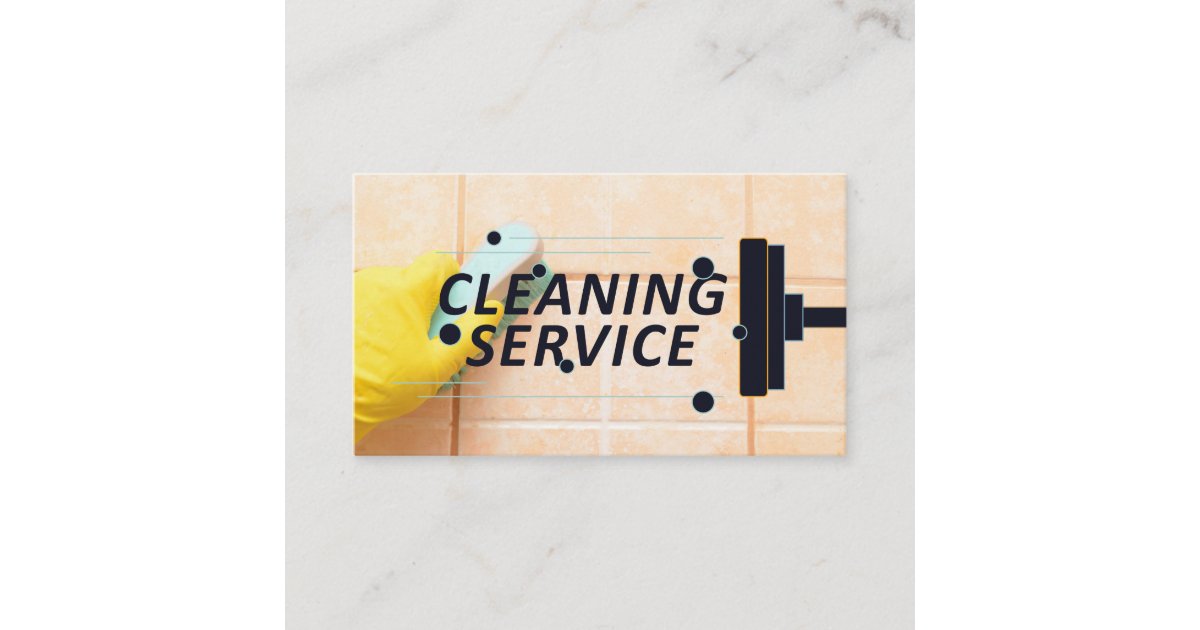 Cleaning Service | Maid Scrubbing Tiles Business Card | Zazzle