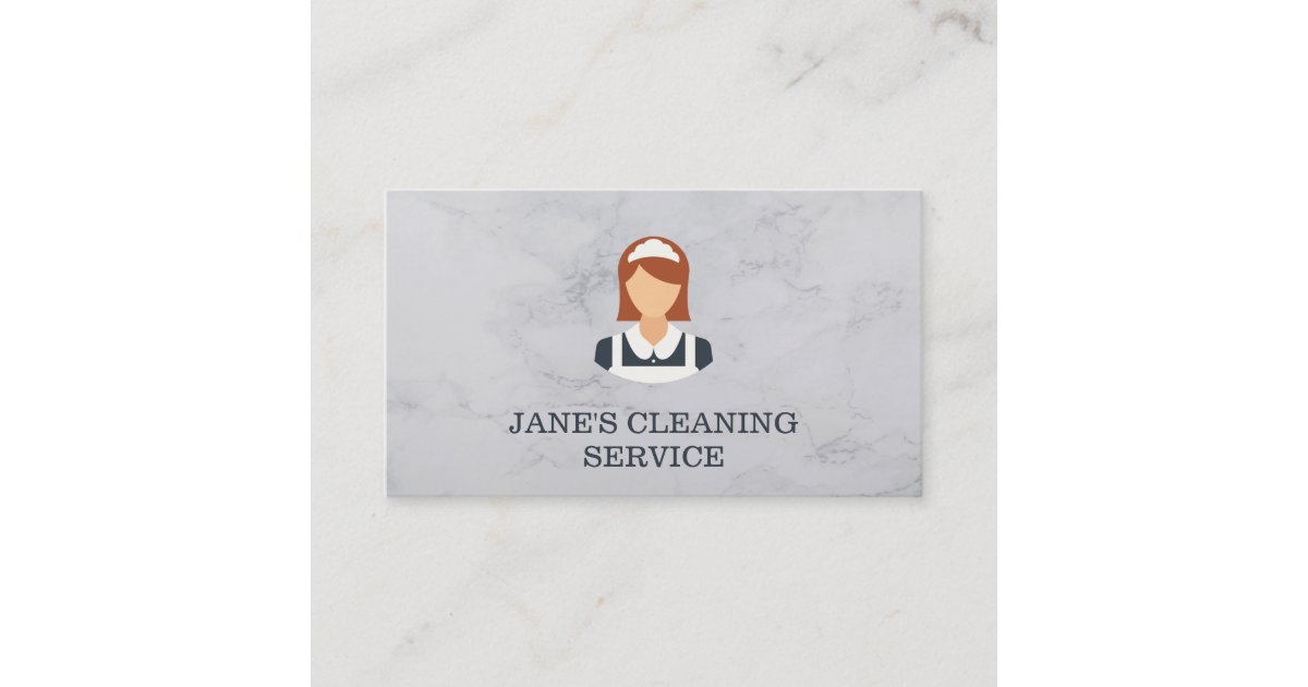 Cleaning Service | Maid Service | Marble Business Card | Zazzle