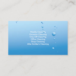 Cleaning Service Professional Blue Water Bubbles Business Card | Zazzle