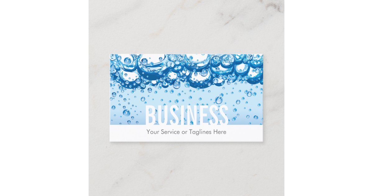 Cleaning Service Professional Water & Bubbles Bold Business Card | Zazzle