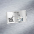 Cleaning service silver QR code Business Card Magnet | Zazzle