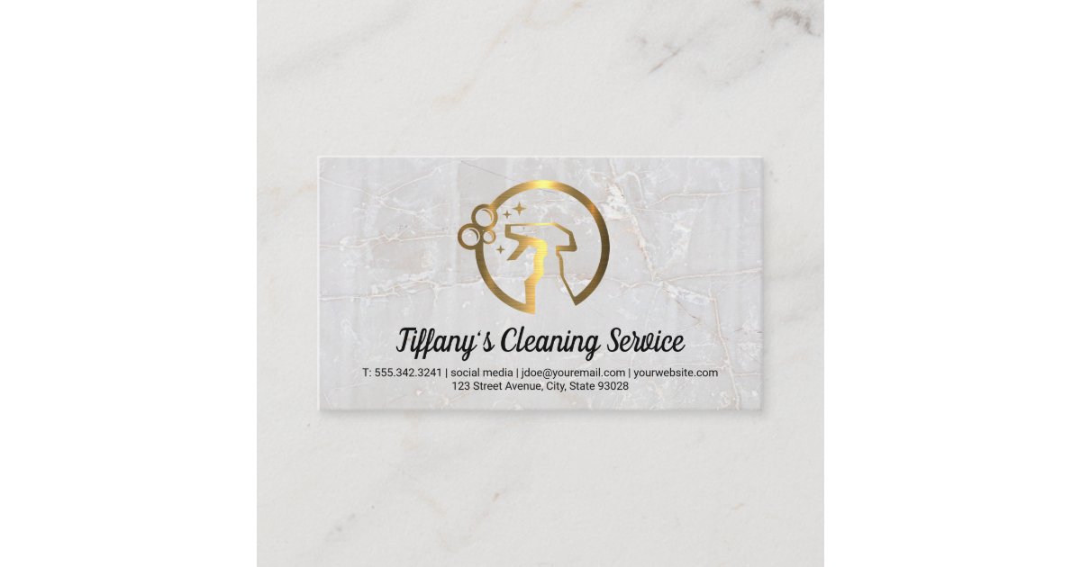 Cleaning Service | Spray Cleaning Logo Business Card | Zazzle