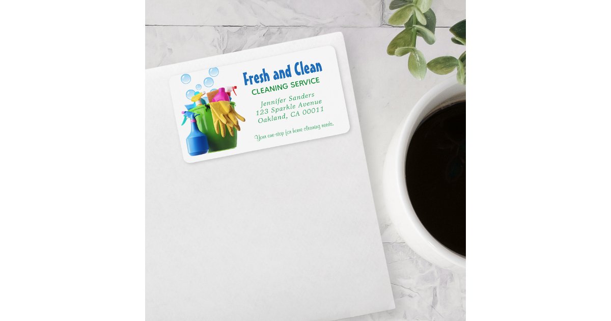 Cleaning Service Supplies Bucket Housekeeping Label | Zazzle