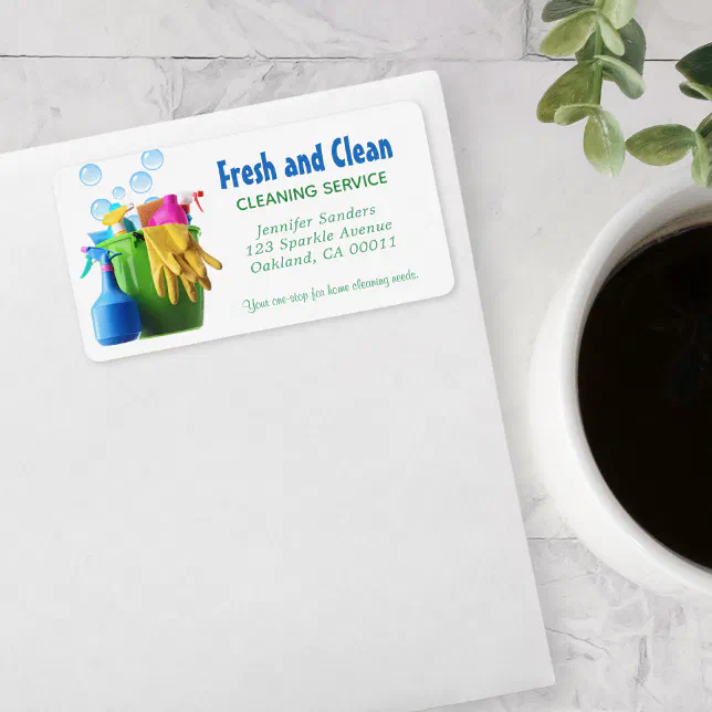 Cleaning Service Supplies Bucket Housekeeping Label | Zazzle