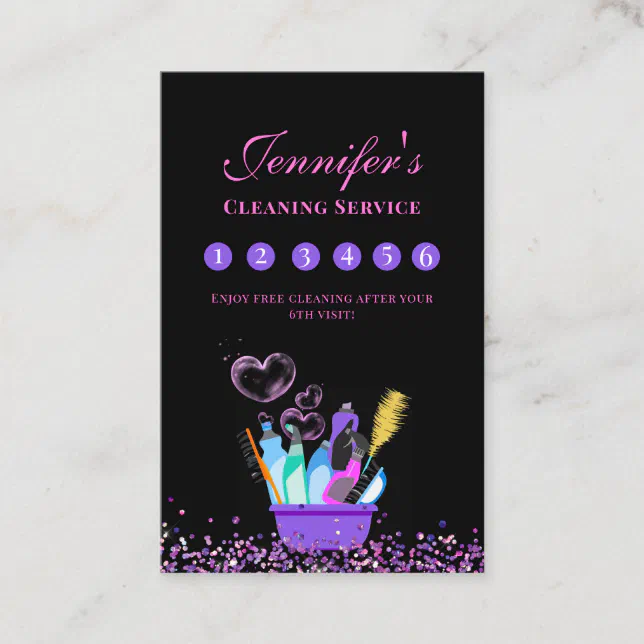Cleaning Service Supplies Business Loyalty Card | Zazzle
