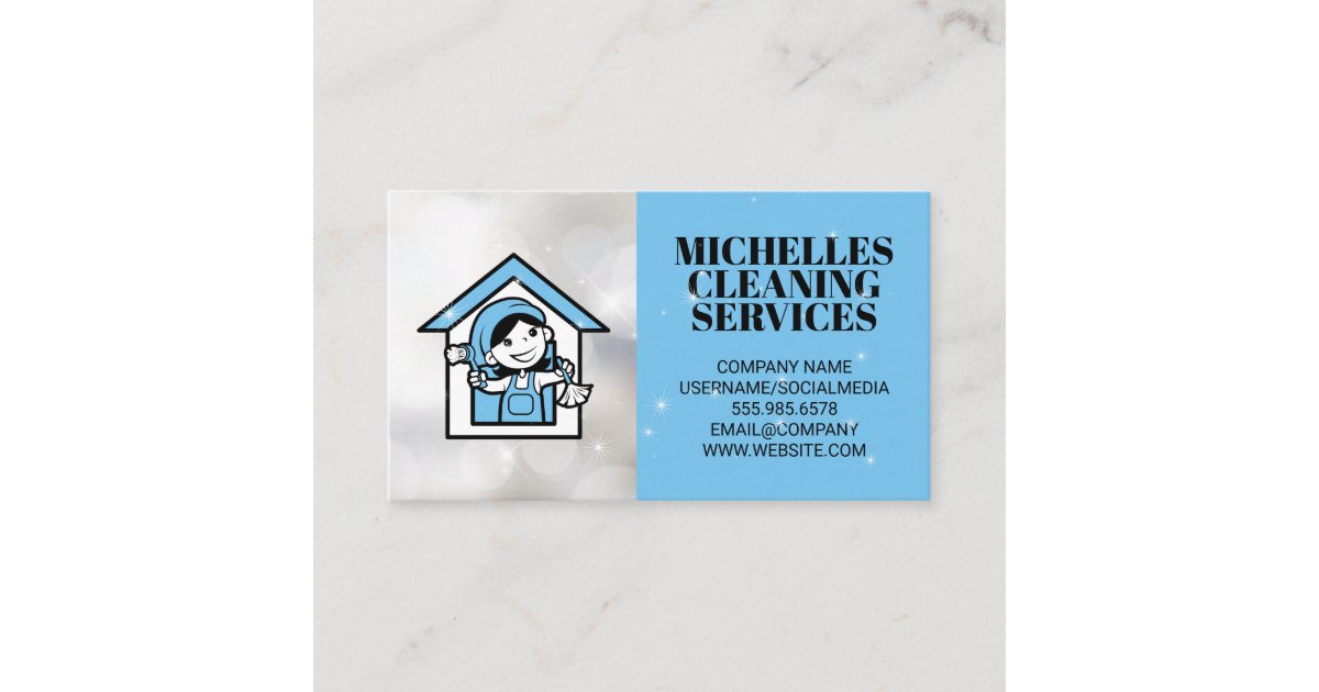 Cleaning Services | House Cleaning Logo Business Card | Zazzle