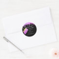Cleaning Services House Maid Pink Drips Black Classic Round Sticker ...