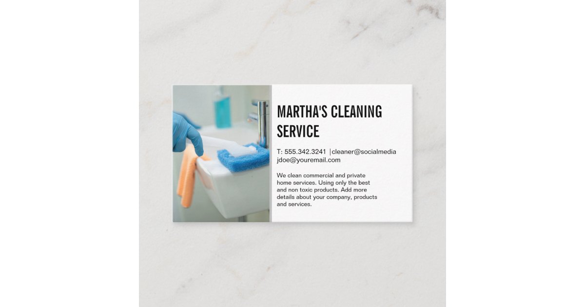 Cleaning Services | Maid Scrubbing Sink Business Card | Zazzle