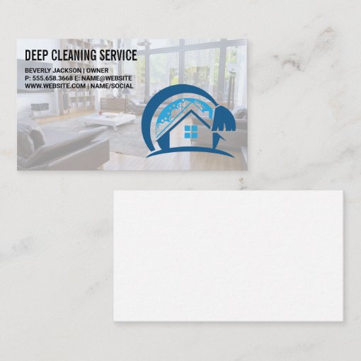 Cleaning Services | Modern House Clean Logo Business Card | Zazzle