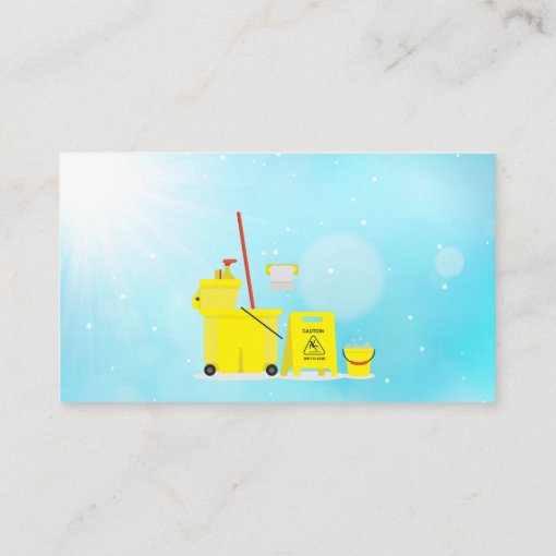 Cleaning Services | Mop Bucket | Cleaner Business Card | Zazzle