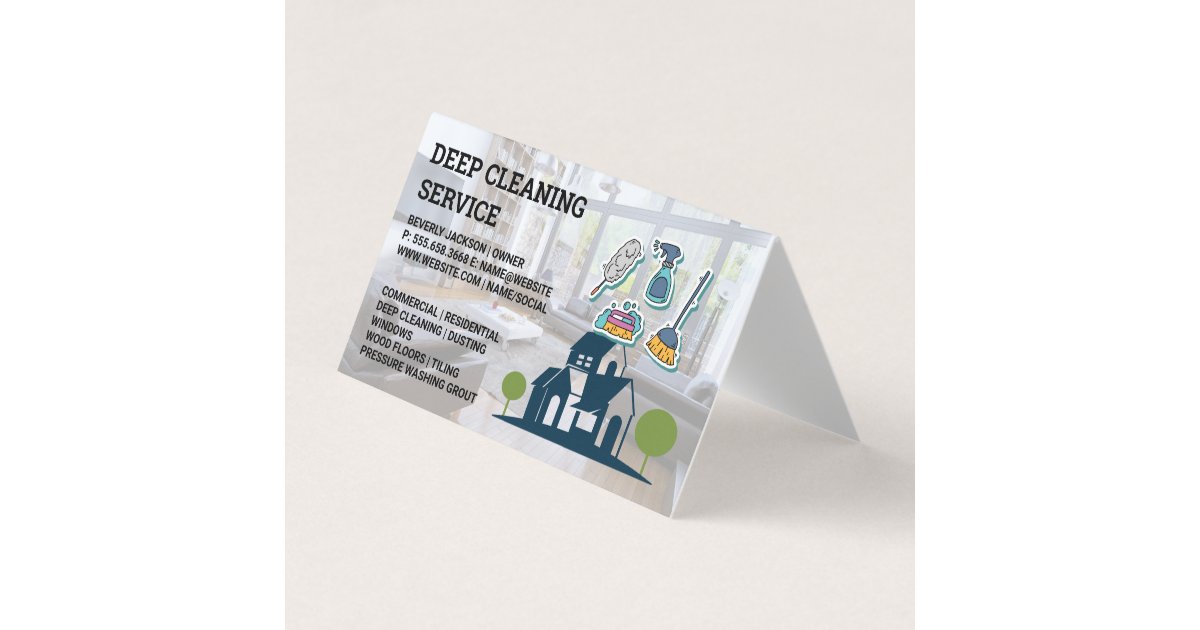 Cleaning Services | Sanitizing Tools Icons Business Card | Zazzle