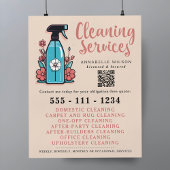 Cleaning Services Spray Bottle Floral Flyer | Zazzle