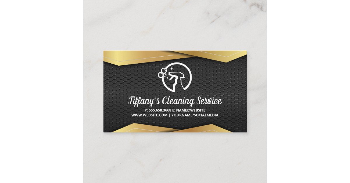 Cleaning Services | Spray Bottle Logo Business Card | Zazzle