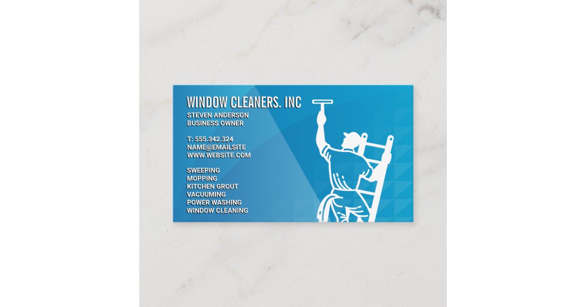 Cleaning Services | Window Cleaner Business Card | Zazzle