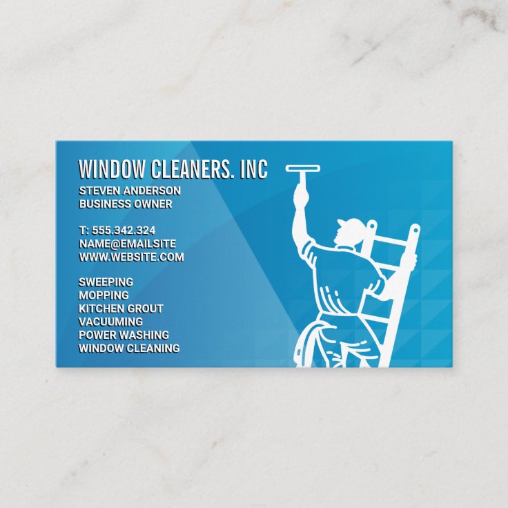 Cleaning Services | Window Cleaner Business Card | Zazzle