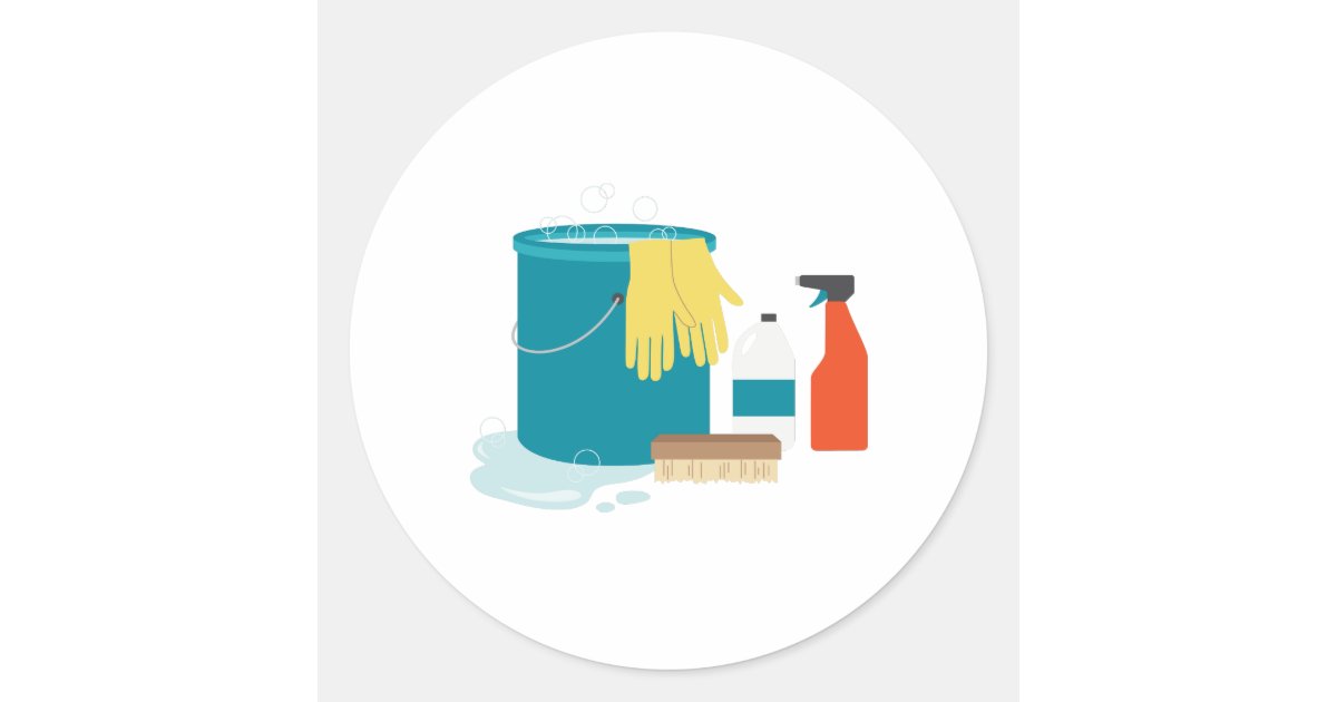 Cleaning Supplies Classic Round Sticker | Zazzle