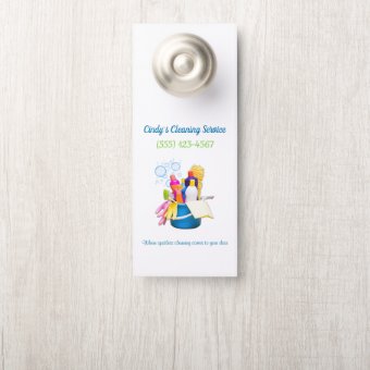 Cleaning Supplies Design House Cleaning Services Door Hanger | Zazzle