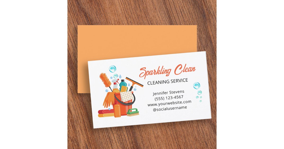 Cleaning Supplies Housekeeping Service Business Card | Zazzle