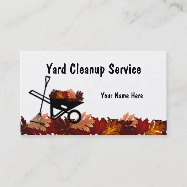 Cleanup Autumn Leave Raking Service Business Card | Zazzle