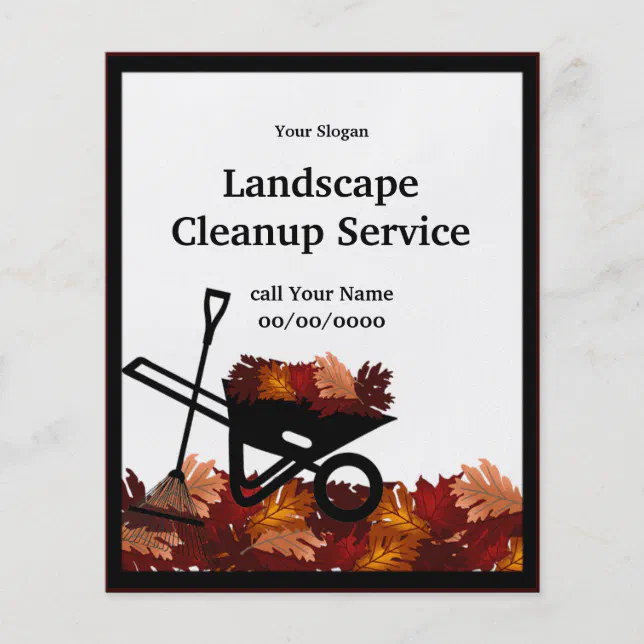 Cleanup Autumn Leave Raking Service Event Flyer | Zazzle
