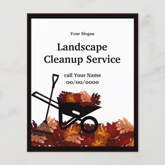 Cleanup Autumn Leave Raking Service Event Flyer | Zazzle