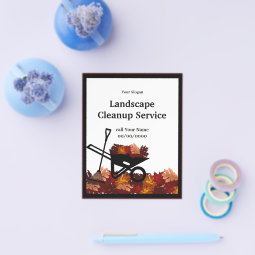 Cleanup Autumn Leave Raking Service Event Flyer | Zazzle