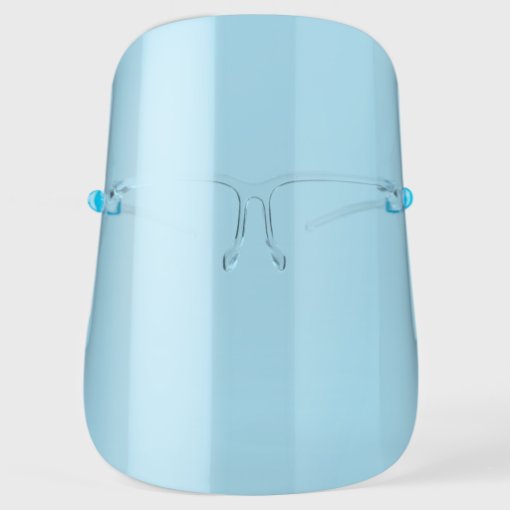 Clear Blue Modern Professional Simple Face Shield | Zazzle