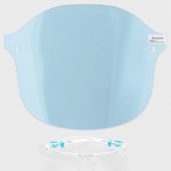 Clear Blue Modern Professional Simple Face Shield | Zazzle