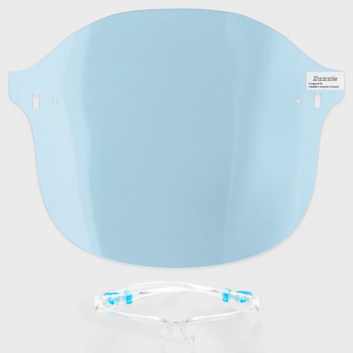 Clear Blue Modern Professional Simple Face Shield | Zazzle