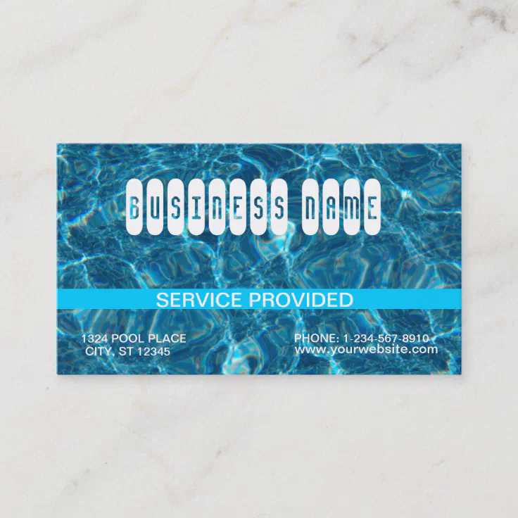 Clear Blue Pool Business Card | Zazzle