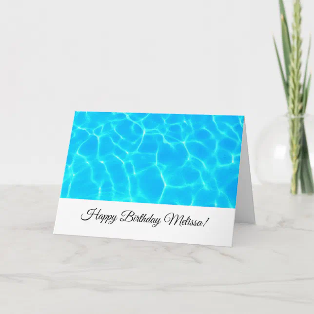 Clear Blue Pool Water Photo Birthday Card | Zazzle