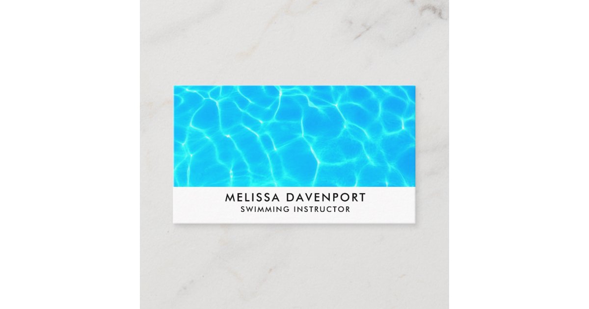 Clear Blue Pool Water Photo Business Card | Zazzle