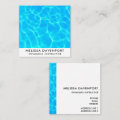 Clear Blue Pool Water Photo Square Business Card | Zazzle