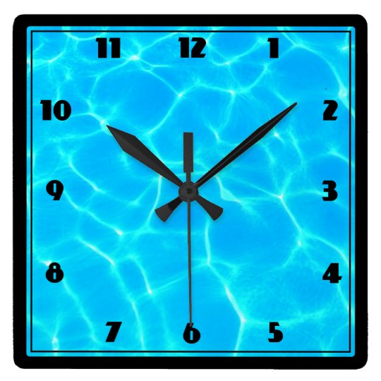 Clear Blue Pool Water Photo Square Wall Clock | Zazzle.com