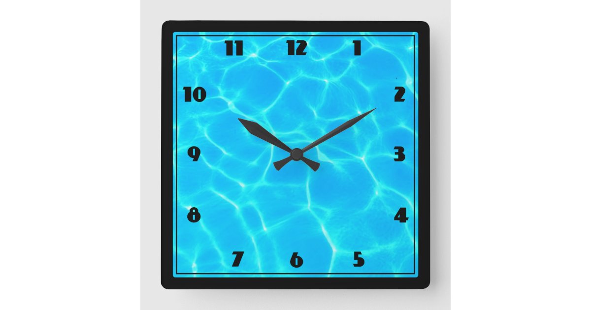 Clear Blue Pool Water Photo Square Wall Clock | Zazzle