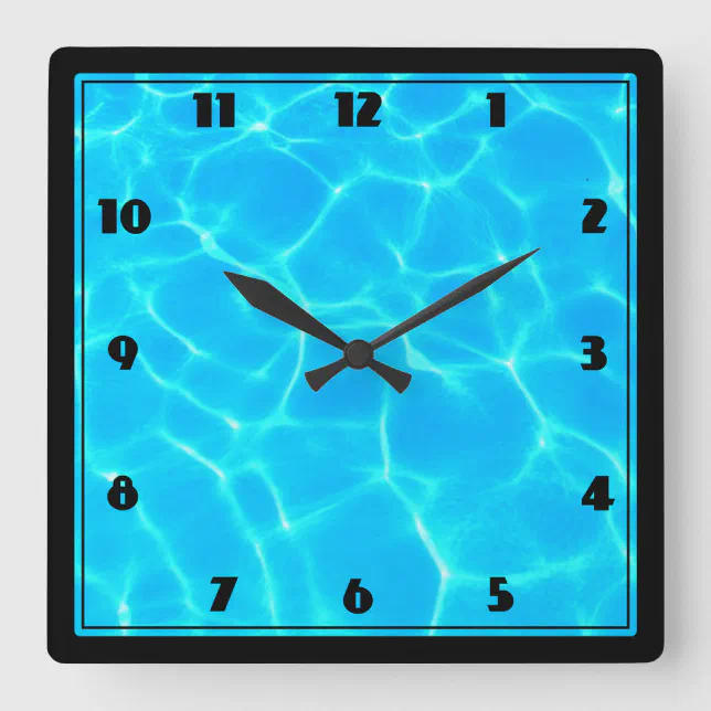 Clear Blue Pool Water Photo Square Wall Clock | Zazzle