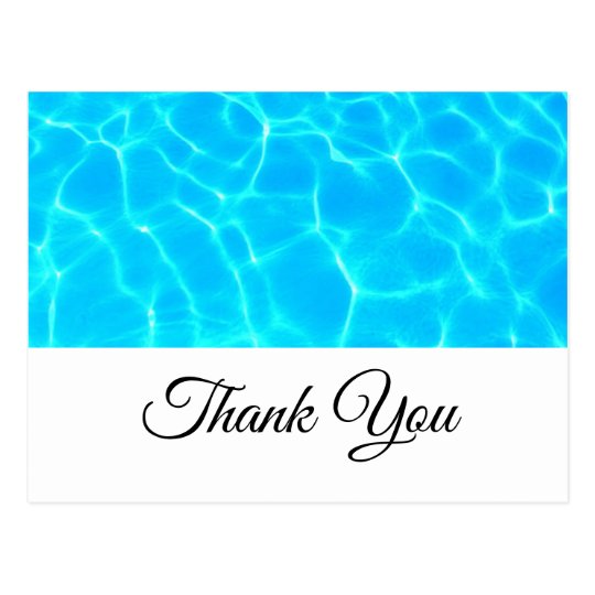 Clear Blue Pool Water Photo Thank You Postcard | Zazzle.com