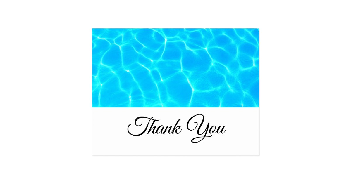 Clear Blue Pool Water Photo Thank You Postcard | Zazzle.com