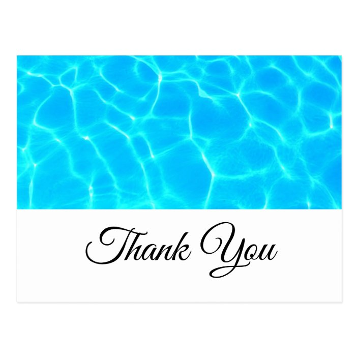 Clear Blue Pool Water Photo Thank You Postcard | Zazzle.com