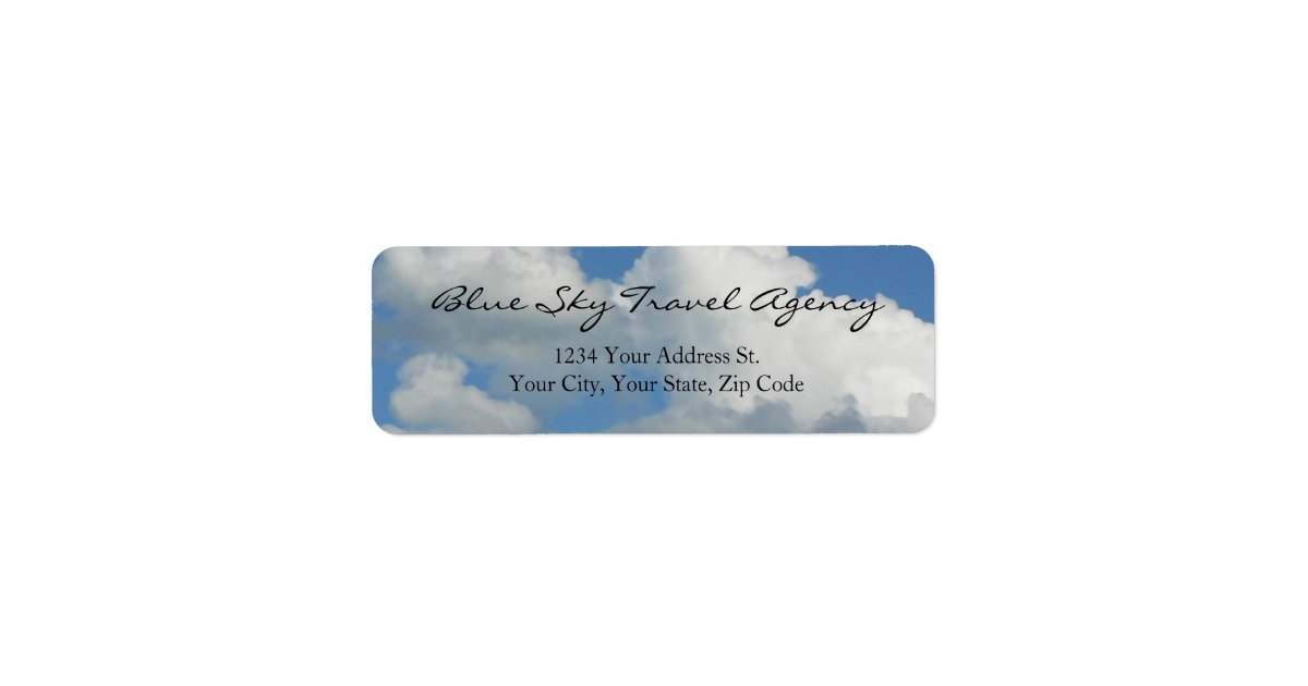 Clear Blue Sky Label | Zazzle