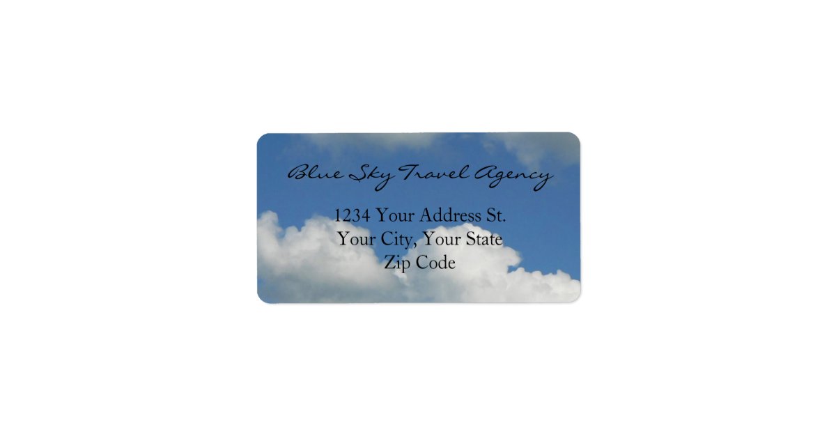 Clear Blue Sky Label | Zazzle