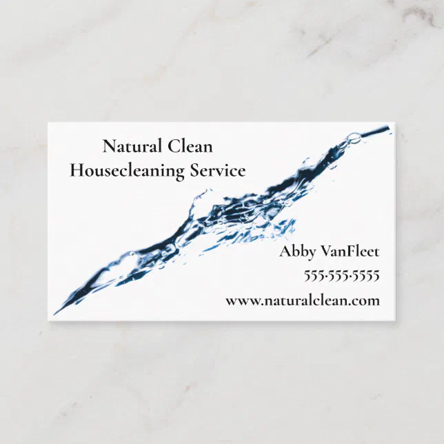 Clear Clean Blue Water Splash 2 Business Card | Zazzle