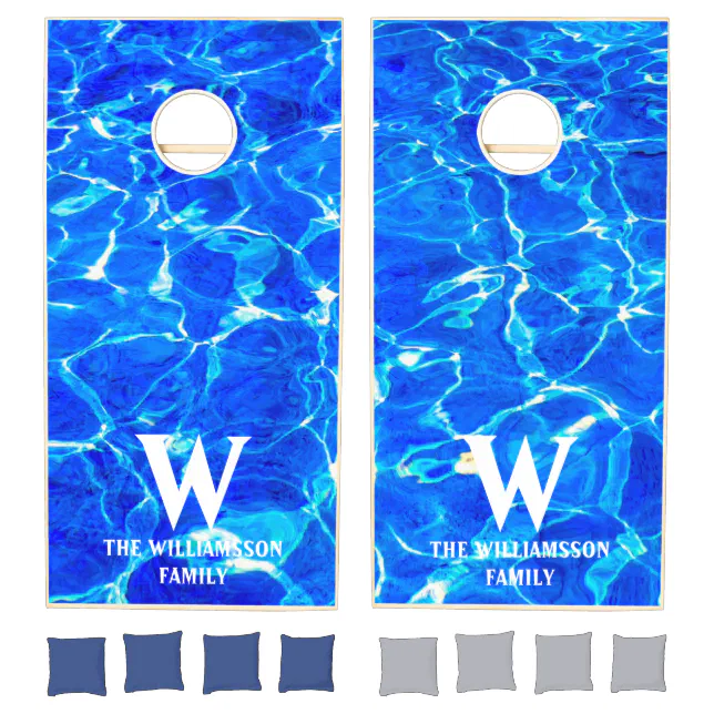 Clear Fresh Blue Water Cornhole Set | Zazzle