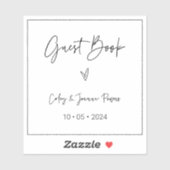 Clear Guest Book Sticker 4 x 4 | Zazzle