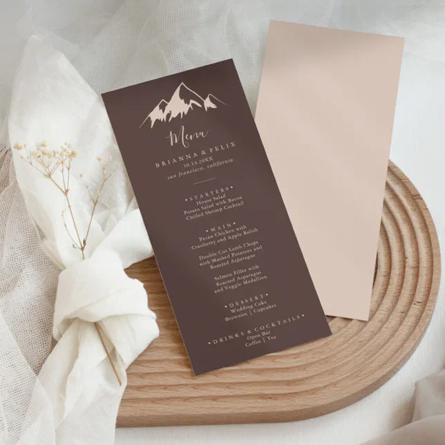 Clear Mountain Country Dinner Menu | Zazzle