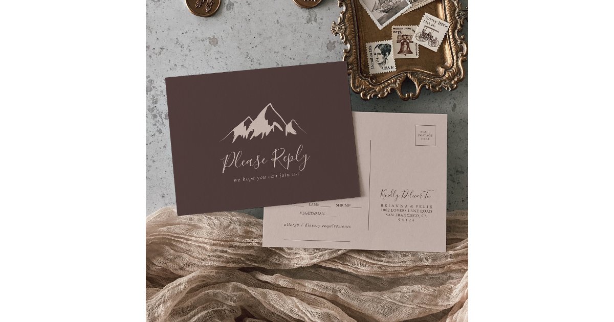 Clear Mountain Country Menu Choice RSVP Postcard | Zazzle
