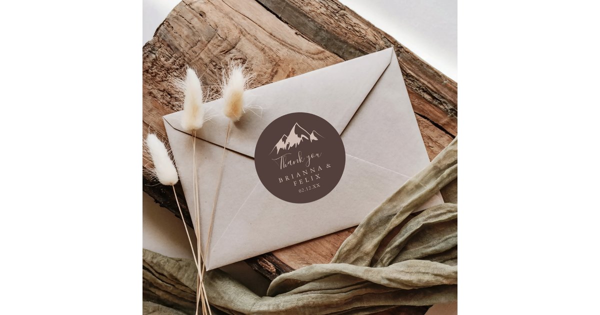Clear Mountain Country Thank You Wedding Favor Classic Round Sticker ...